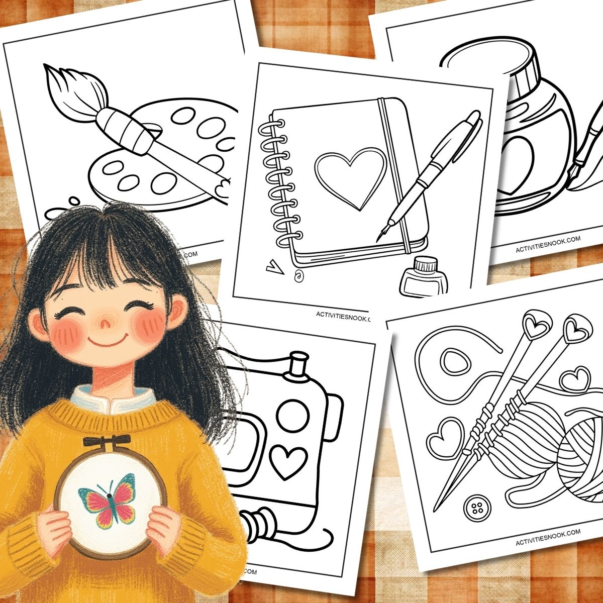 Bold and Easy Coloring Pages Printable: Creative Girly - Activities Nook