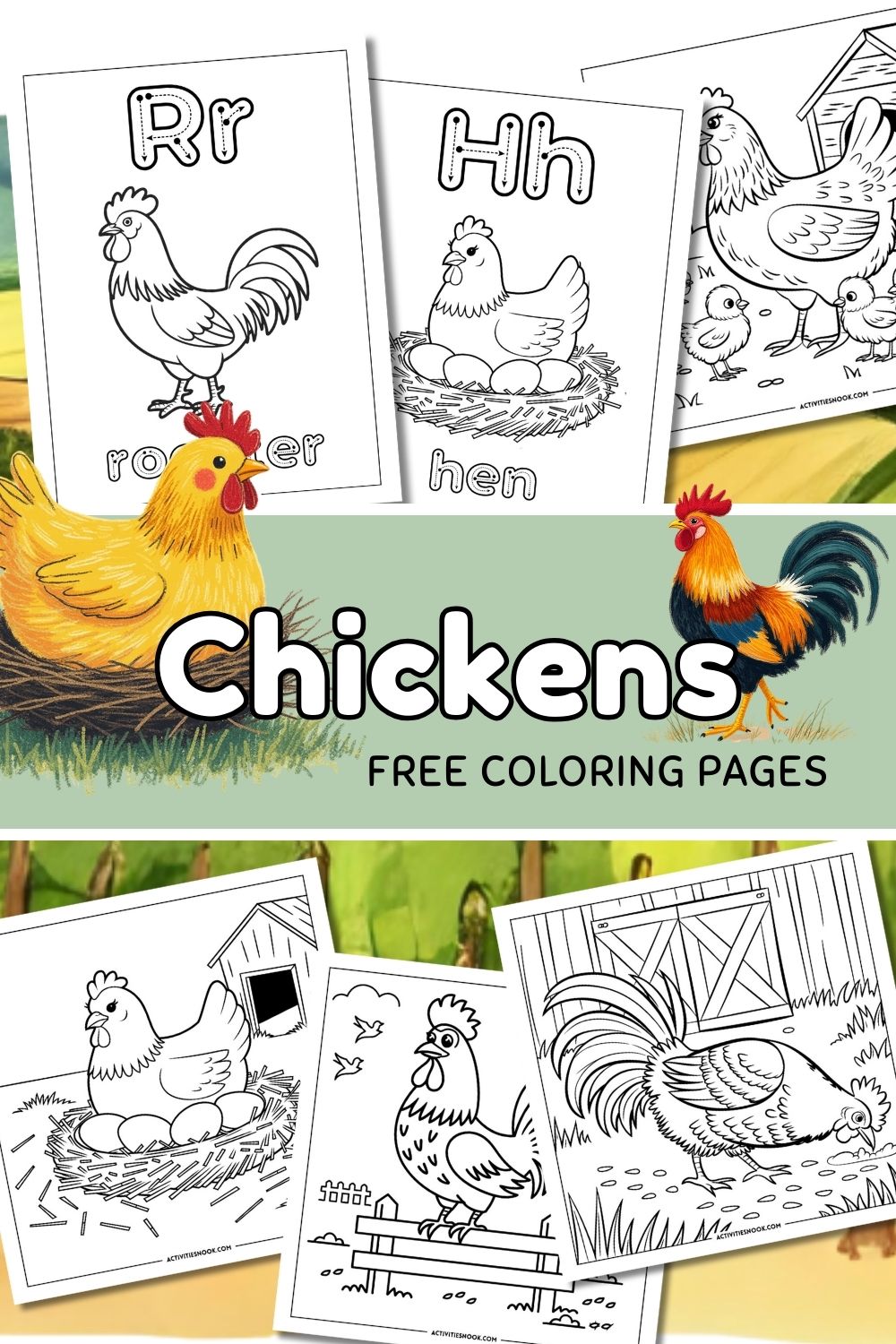 Chicken Coloring Pages - Activities Nook